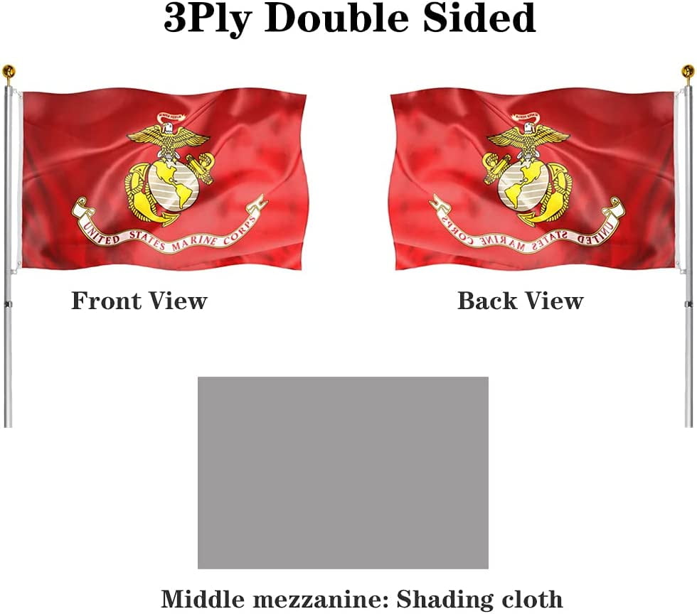 TG4THT-Double Sided US Marine Corps Flag 2x3 FT Outdoor- 3Ply 320D ...