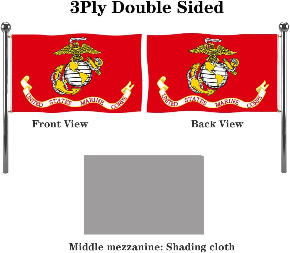 TG4THT-Double Sided US Marine Corps Military Flags 3x5 FT Outdoor ...