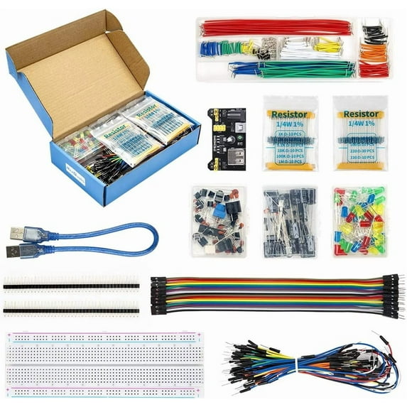 TG4THT-Electronics Component Fun Kit w/Power Supply Module, Jumper Wire ...