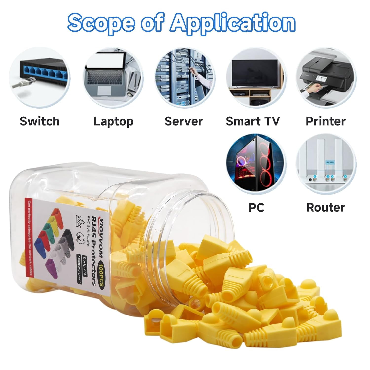 TG4THT-Ethernet RJ45 Cable Connector Soft Plastic Boots, Cover Strain ...