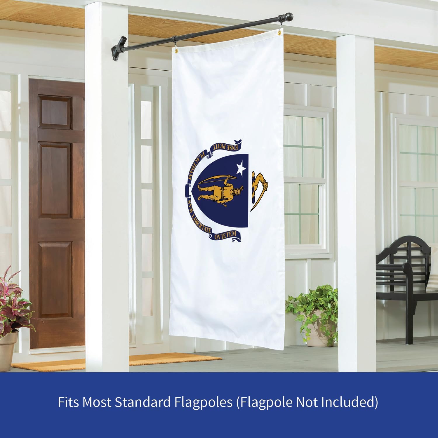 TG4THT-Evergreen Massachusetts State Flag 3x5 Outdoor Double Sided, MA ...