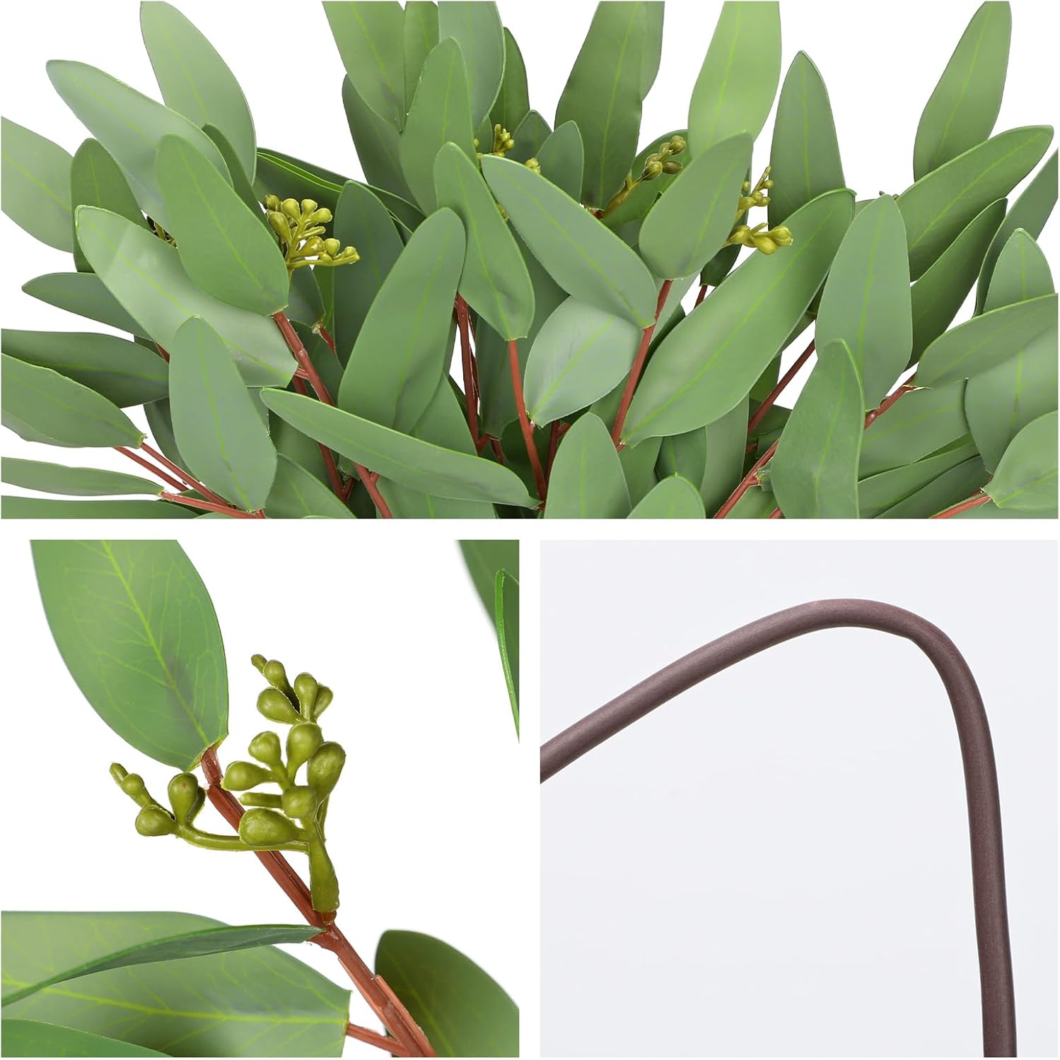 TG4THT-Faux Eucalyptus Stems Willow Eucalyptus Leaves 14.5\u201d Faux ...