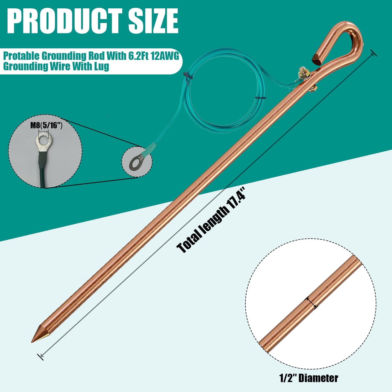 TG4THT-Generator grounding kit with 6ft Female Ground Cord,grounding ...