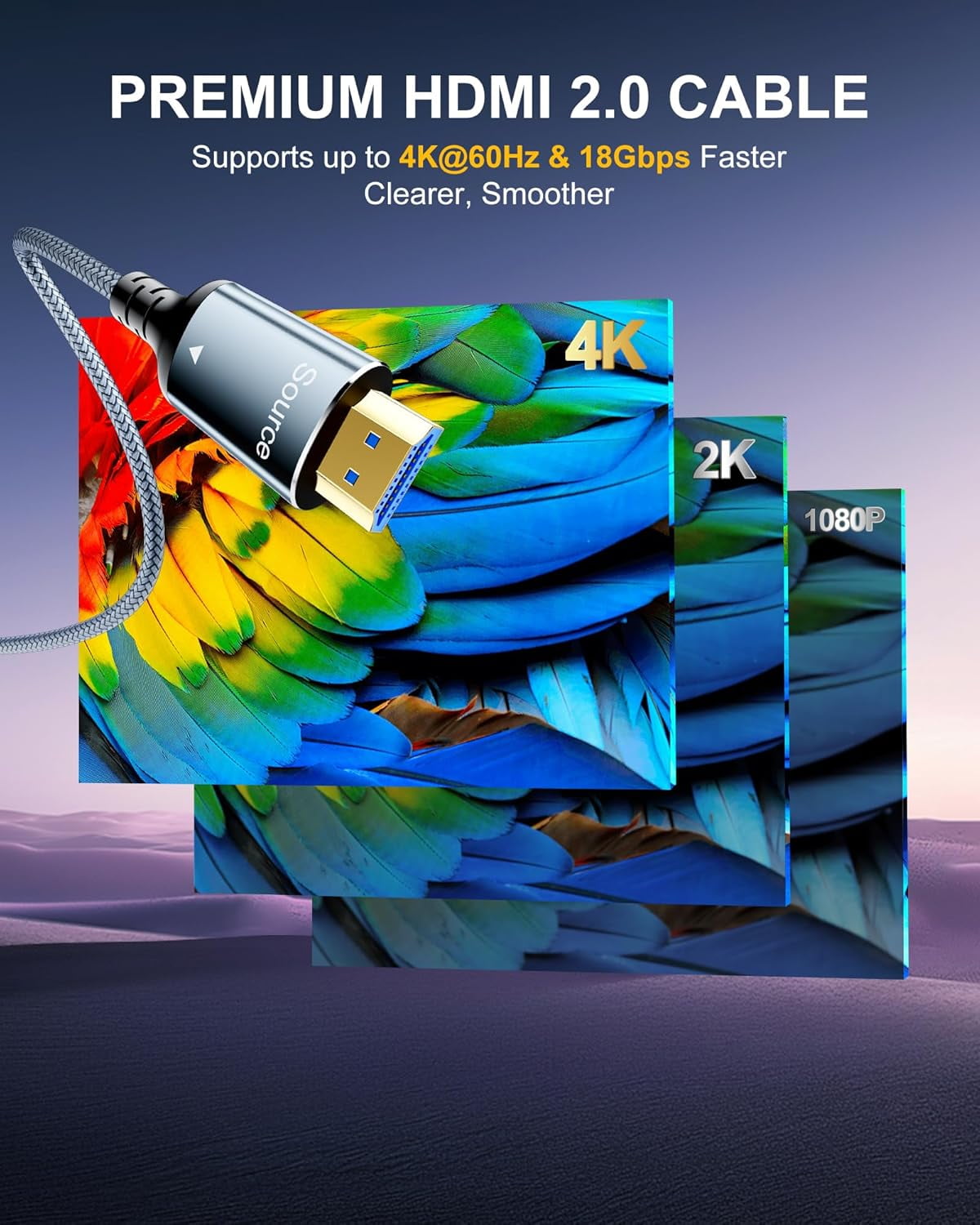 TG4THT-HDMI Fiber Optic Cable 30FT/9M, High Speed Fiber HDMI Cable 18Gbps, 4K@60Hz Optical HDMI ...