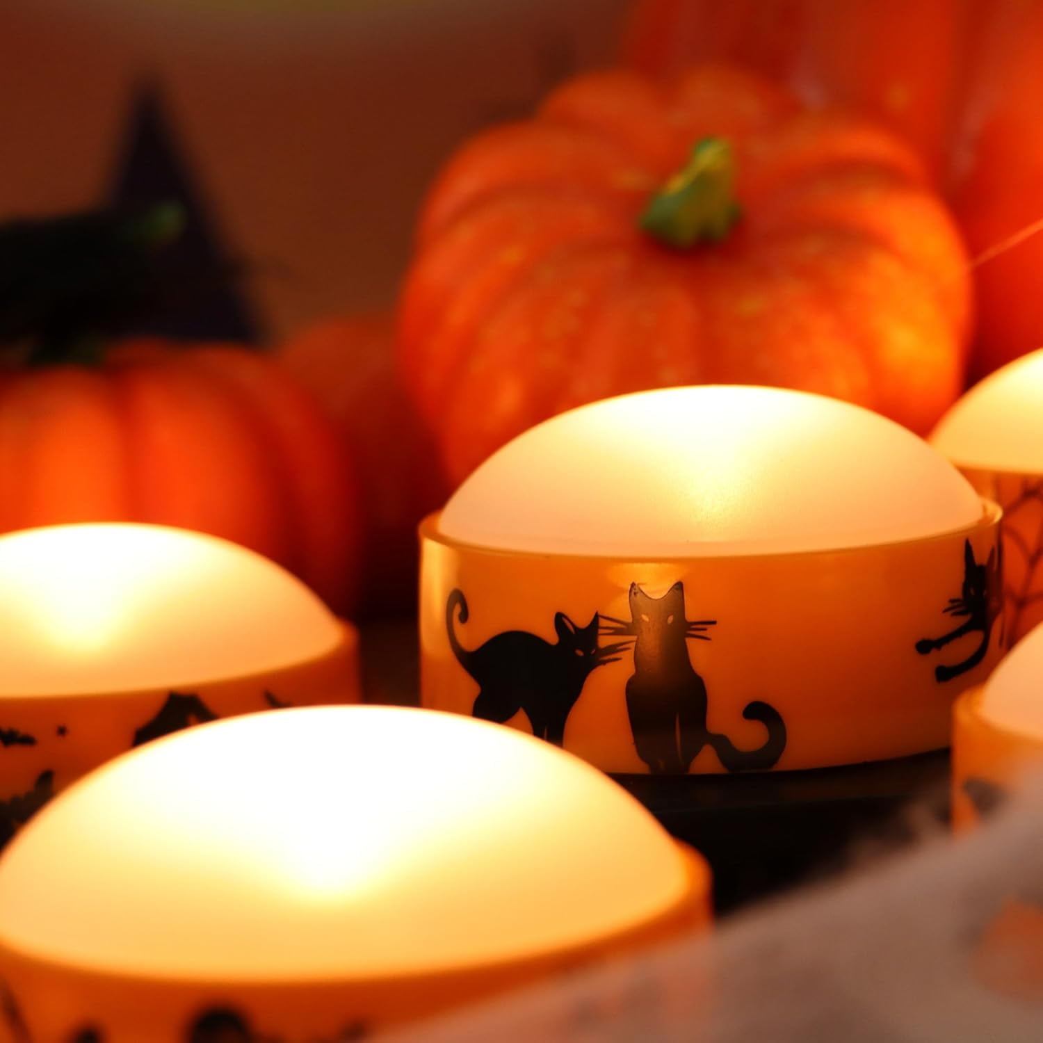 TG4THT-Halloween LED Pumpkin Lights with Remote Timer Bright Flickering ...