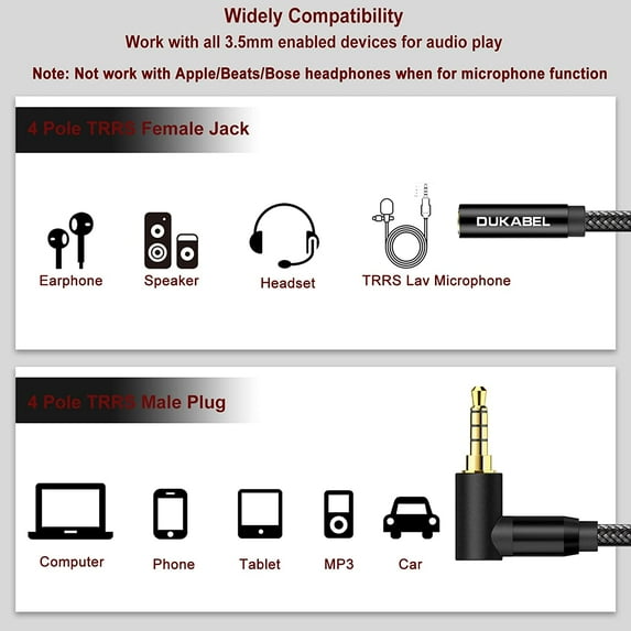 TG4THT-Headphone Extension Cords, 1.2 Meter(4 Feet) Right-Angle 3.5mm ...
