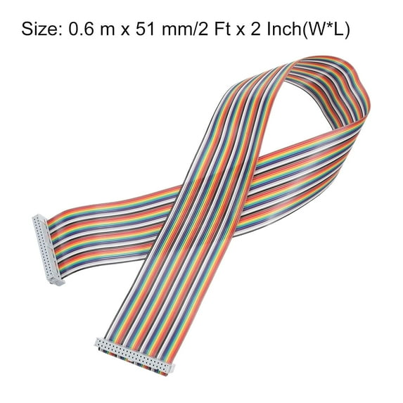 TG4THT-IDC Rainbow Wire Flat Ribbon Cable 2.54mm Pitch 40 Pin Connection Line FC Dual Female ...