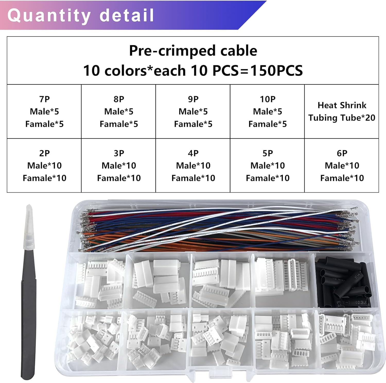 TG4THT-JST ZH 1.5mm Male Female Connector Kit,2/3/4/5/6/7/8/9/10 Pin Male Female Housing JST ...