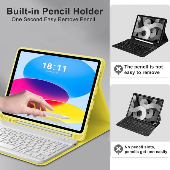 TG4THT-Keyboard Case for 10th Generation 10.9 inch 2022, Folio Keyboard ...