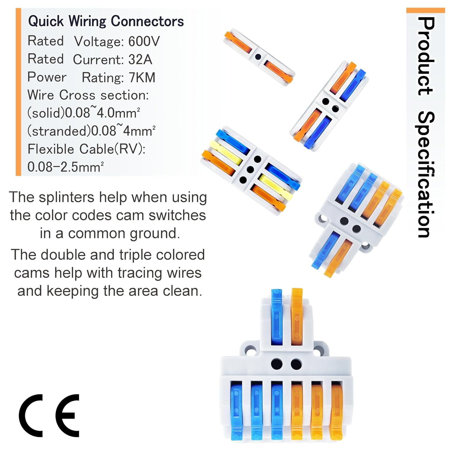 TG4THT-Lever Wire Connectors, 70-Piece Electrical Connectors Splice Kit ...