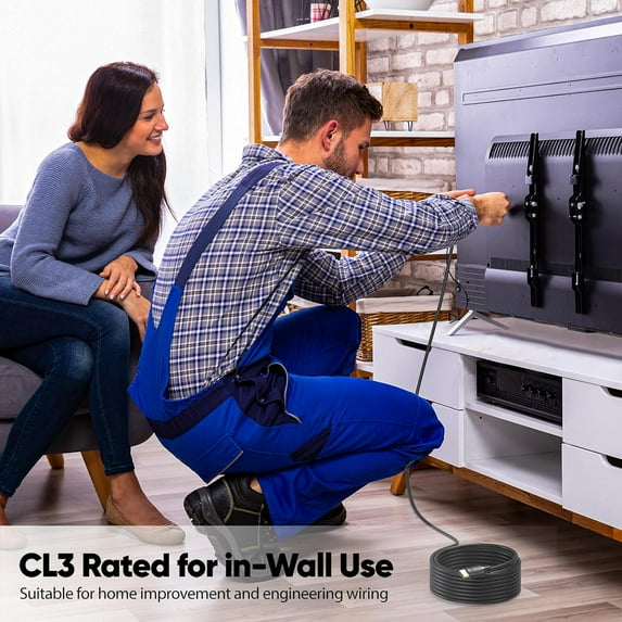 TG4THT-Long HDMI Cable 25 FT, 4K HDMI to HDMI Cable 25 Foot in-Wall CL3 ...