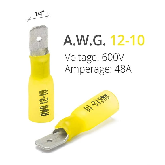 TG4THT-Male Spade Connectors - Heat Shrink Spade Connector Kit - Quick ...