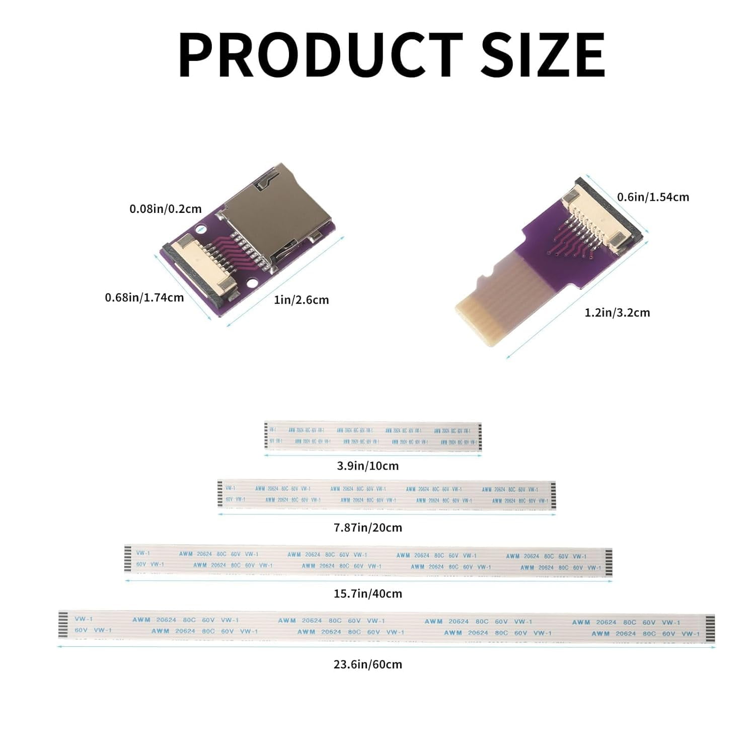 TG4THT-Micro SD Male to Female Flexible ExtenderReplaceable FFC Length ...