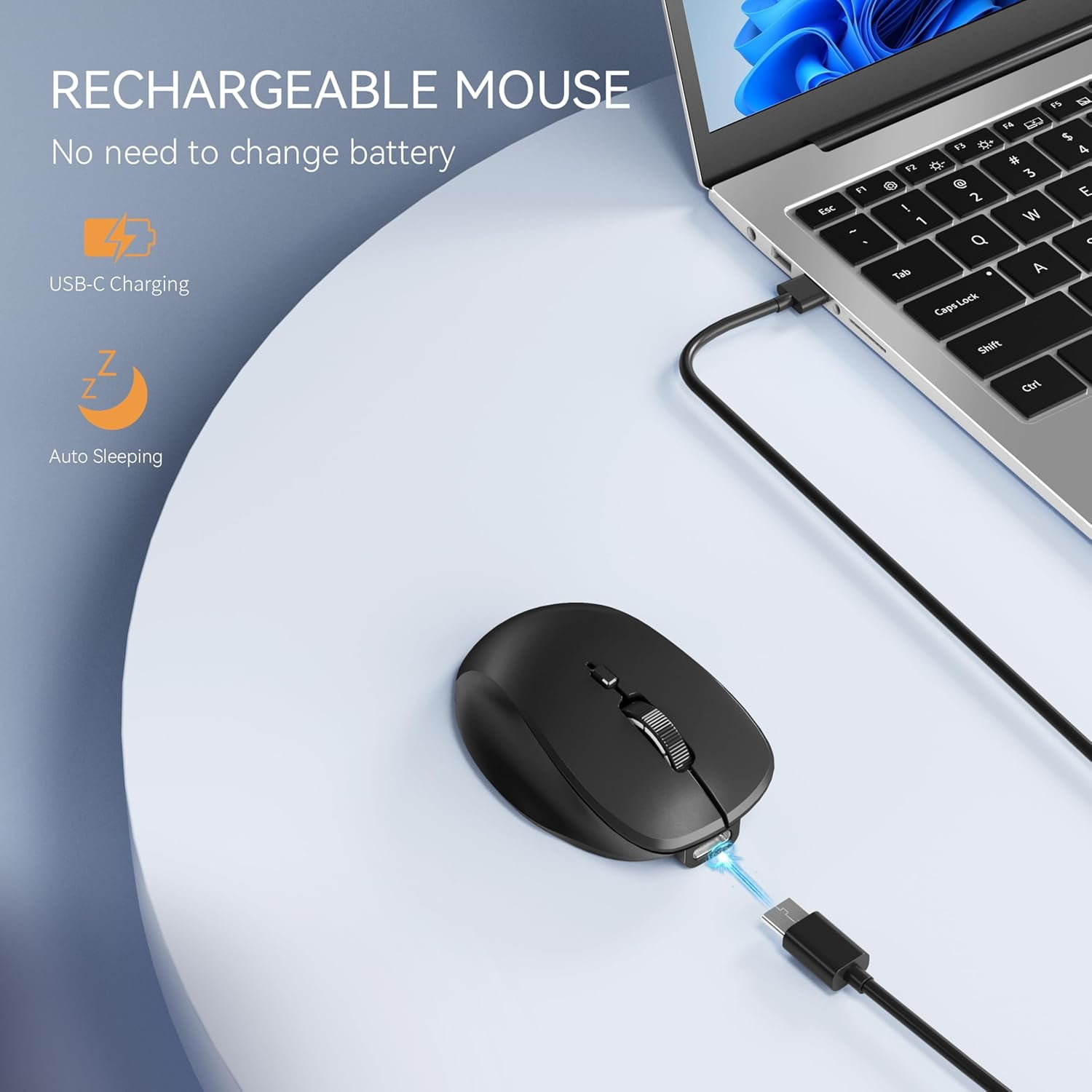 TG4THT-Mini Wireless Bluetooth Mouse for Travel, Silent Rechargeable Computer Mouse for Laptop ...