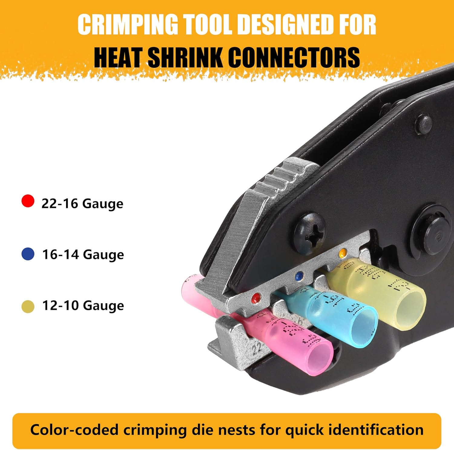 TG4THT-Mulwark Wire Crimping Tool for Heat Shrink, Wire Crimper AWG 10 ...