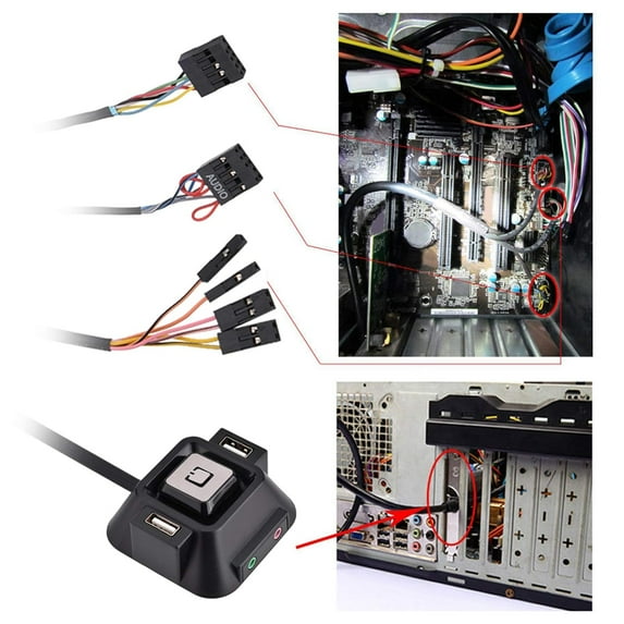 TG4THT-PC Power Button, Desktop Computer Case Switch Reset HDD External ...