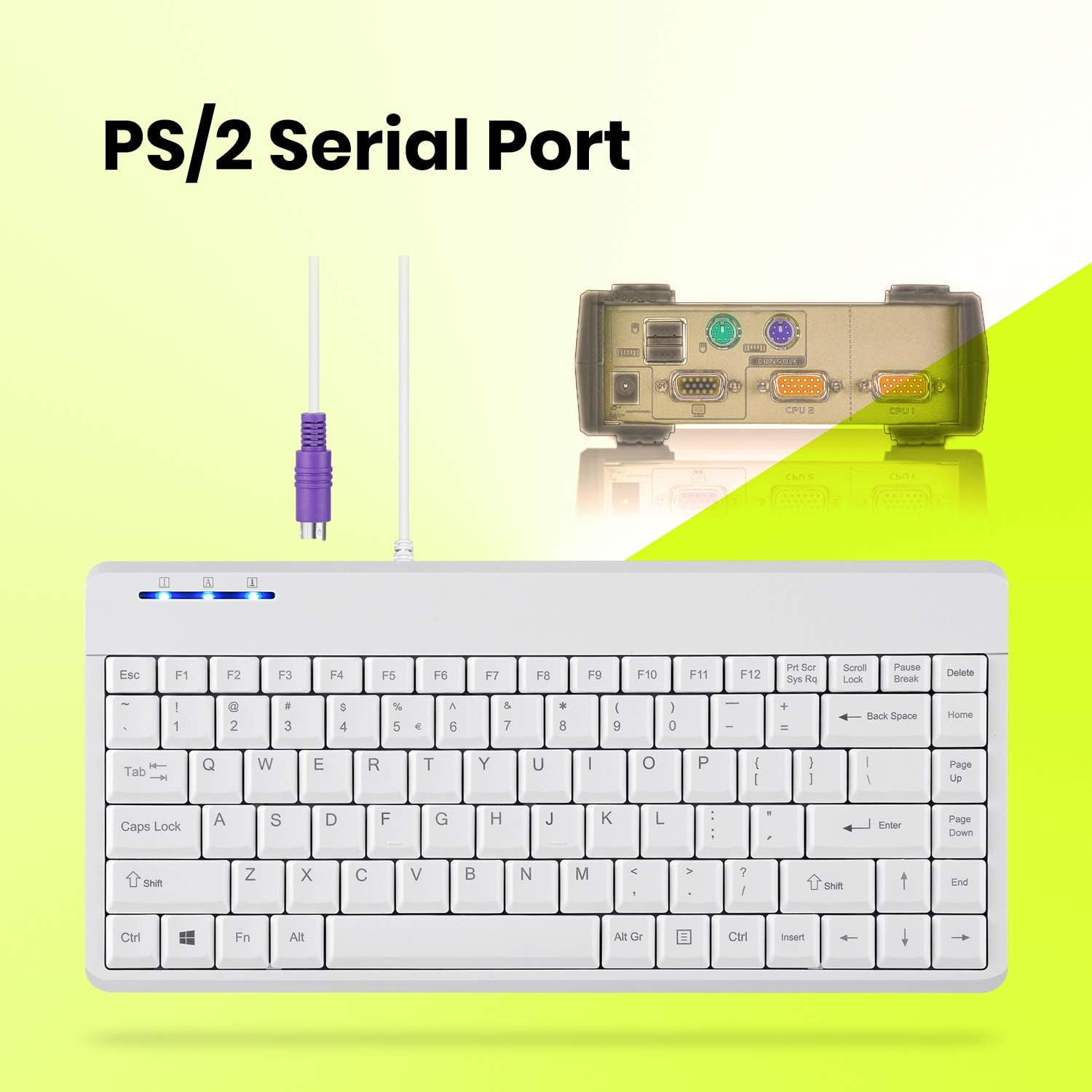 TG4THT-PERIBOARD-409PW Wired PS2 Mini Keyboard - 12.36x5.75x0.79 inches ...