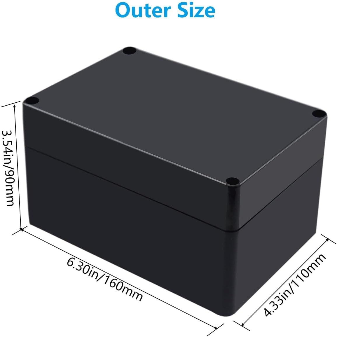 TG4THT-Project Box ABS Black Electrical Boxes IP67 Outdoor Waterproof ...