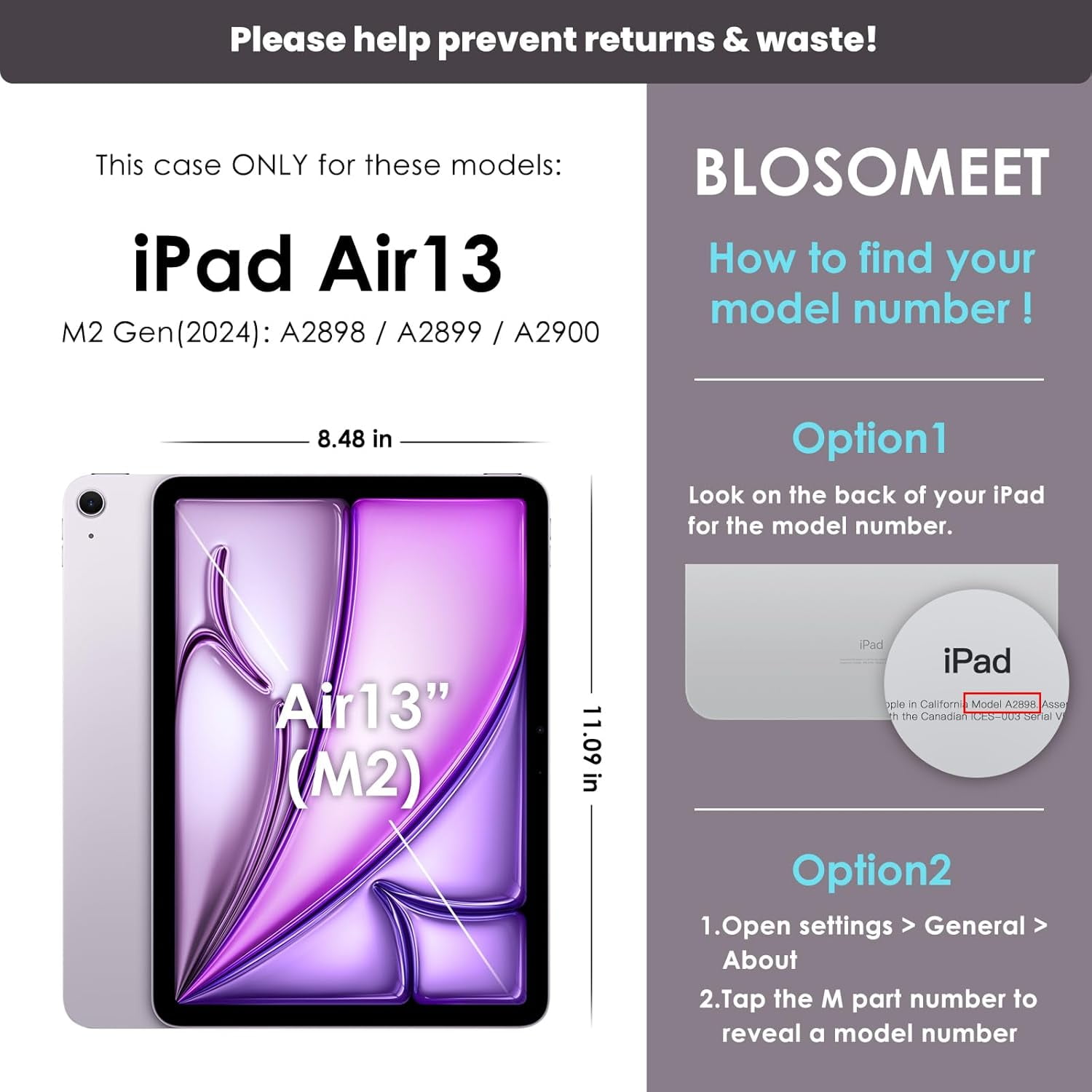 TG4THT-Protective Case for New iPad Air 13 Inch M3 2025 & M2 2024 with ...