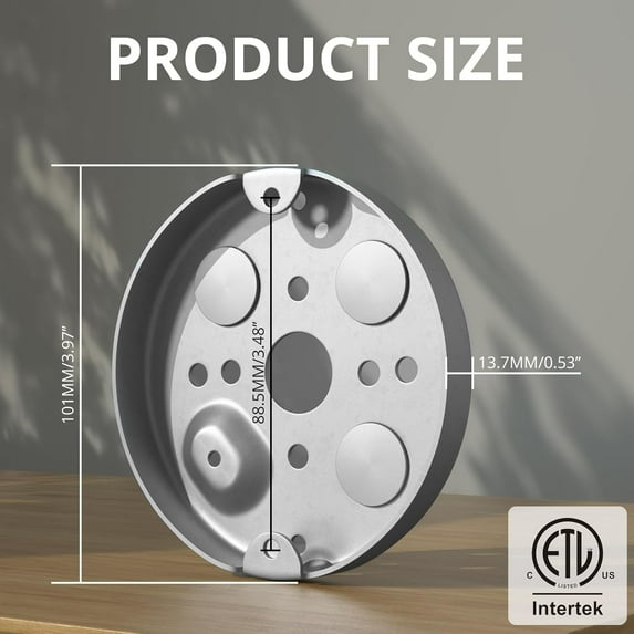 TG4THT-Shallow Electrical Box Round, Ceiling Fan Box Made of Galvanized ...