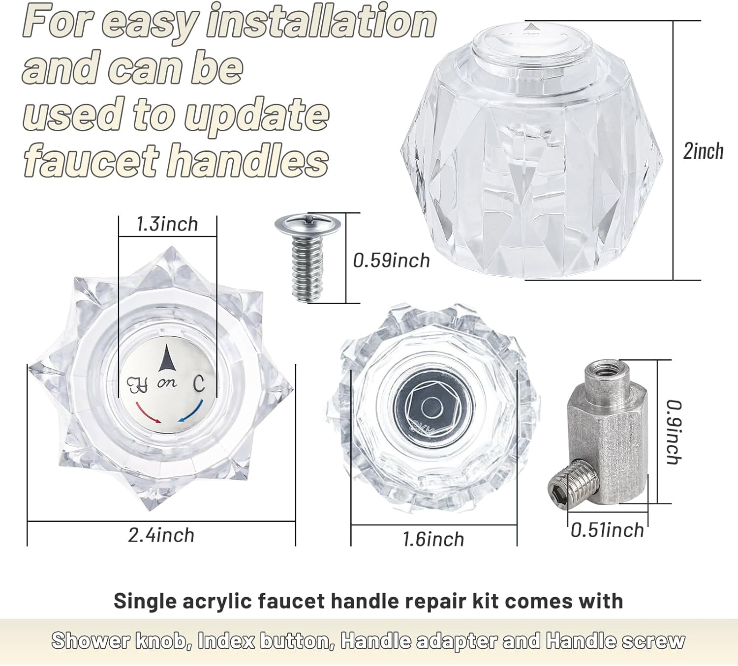 TG4THT-Shower Handle Replacement Assembly for RP41661,Shower Knob ...