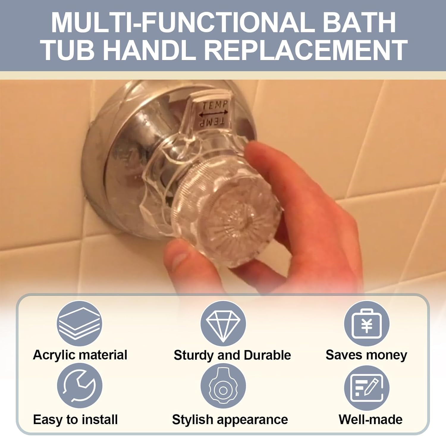 TG4THT-Shower Knob Faucet Temperature and Volume Control Handles ...