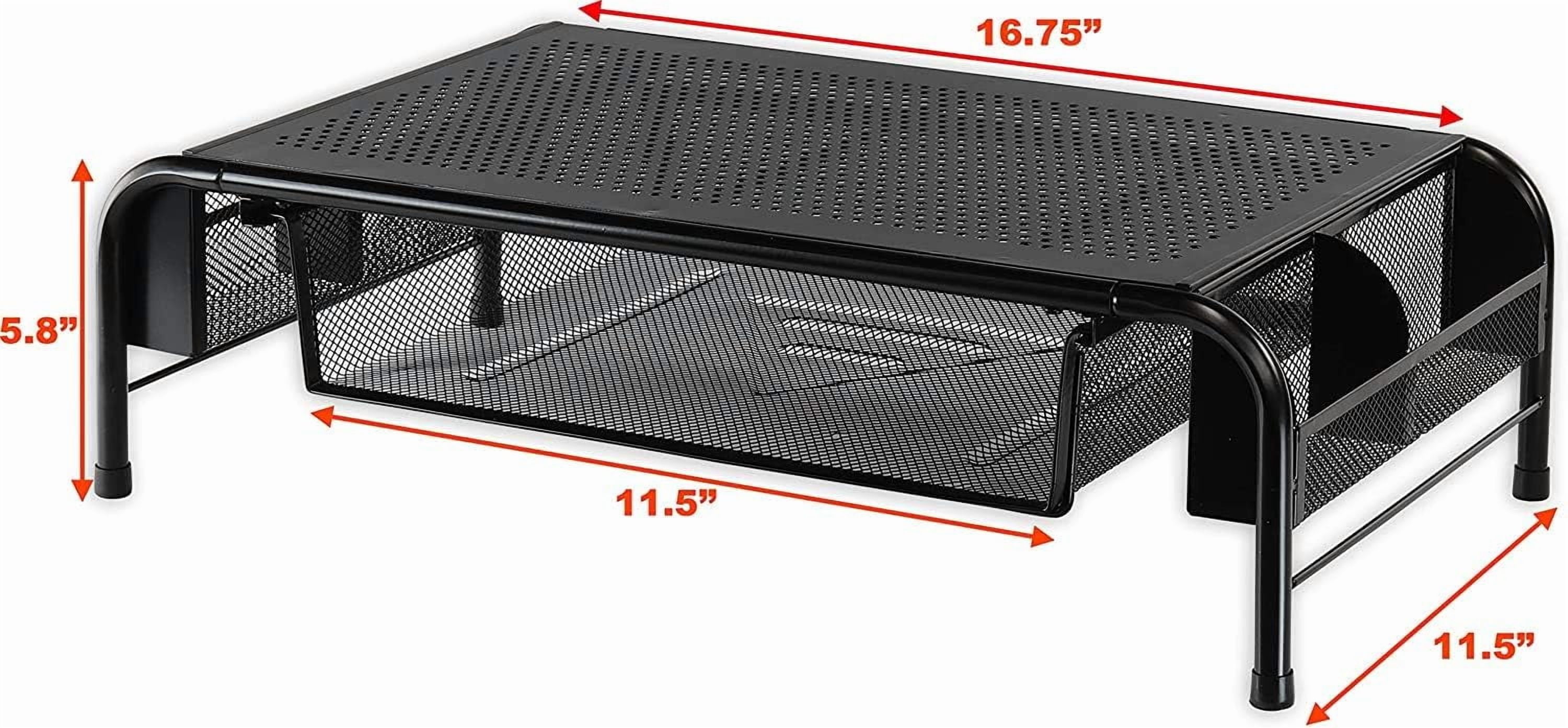 TG4THT-Simple Houseware Metal Desk Monitor Stand Riser with Organizer ...