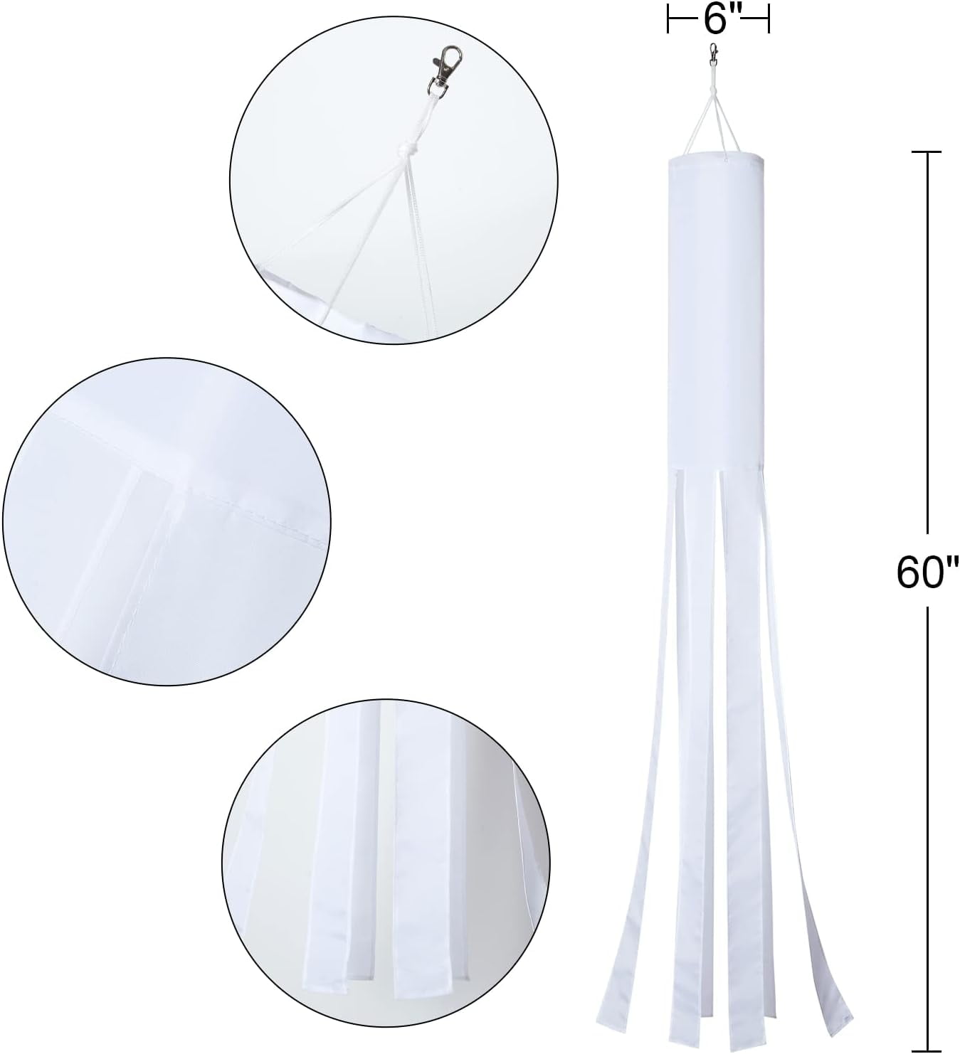 TG4THT-Solid White Blank Flag Windsocks Plain White Color Flags Wind ...