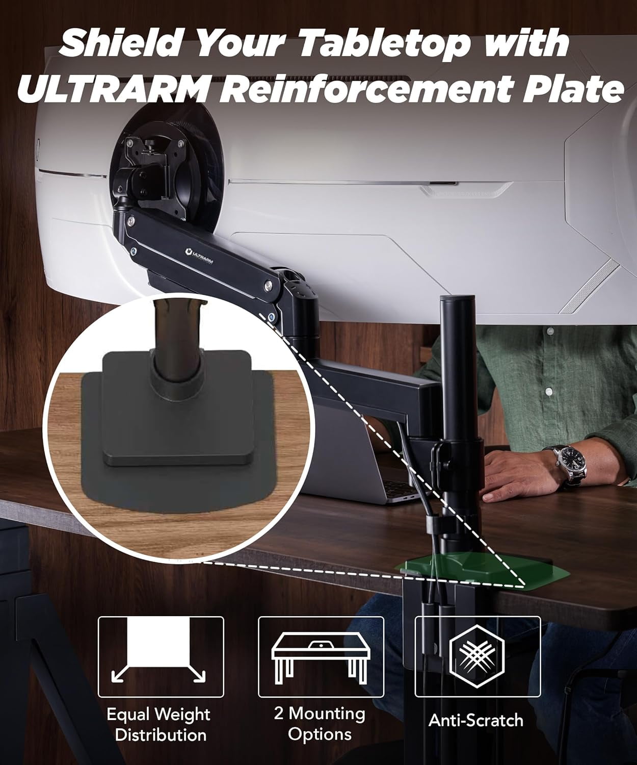 TG4THT-Steel Monitor Mount Reinforcement Plate for Thin Glass & Other ...