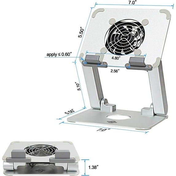 TG4THT-Surface Pro Tablet Stand with Quiet Cooling Fan for Microsoft ...