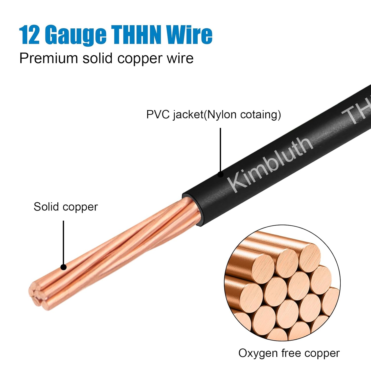 TG4THT-THHN Wire 12 Gauge 25 FT Stranded Copper Wire, 12 AWG Copper ...
