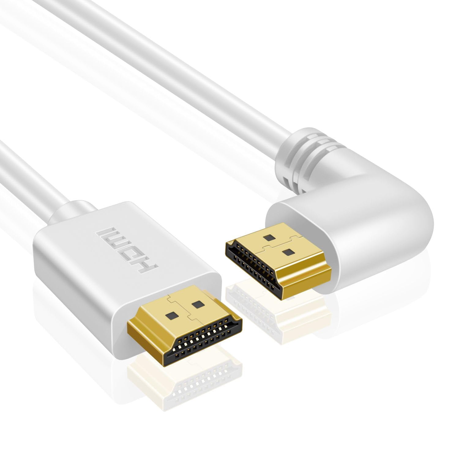 TG4THT-TNP HDMI Cable Left Angle 90 Degree (6 FT) - White High Speed ...