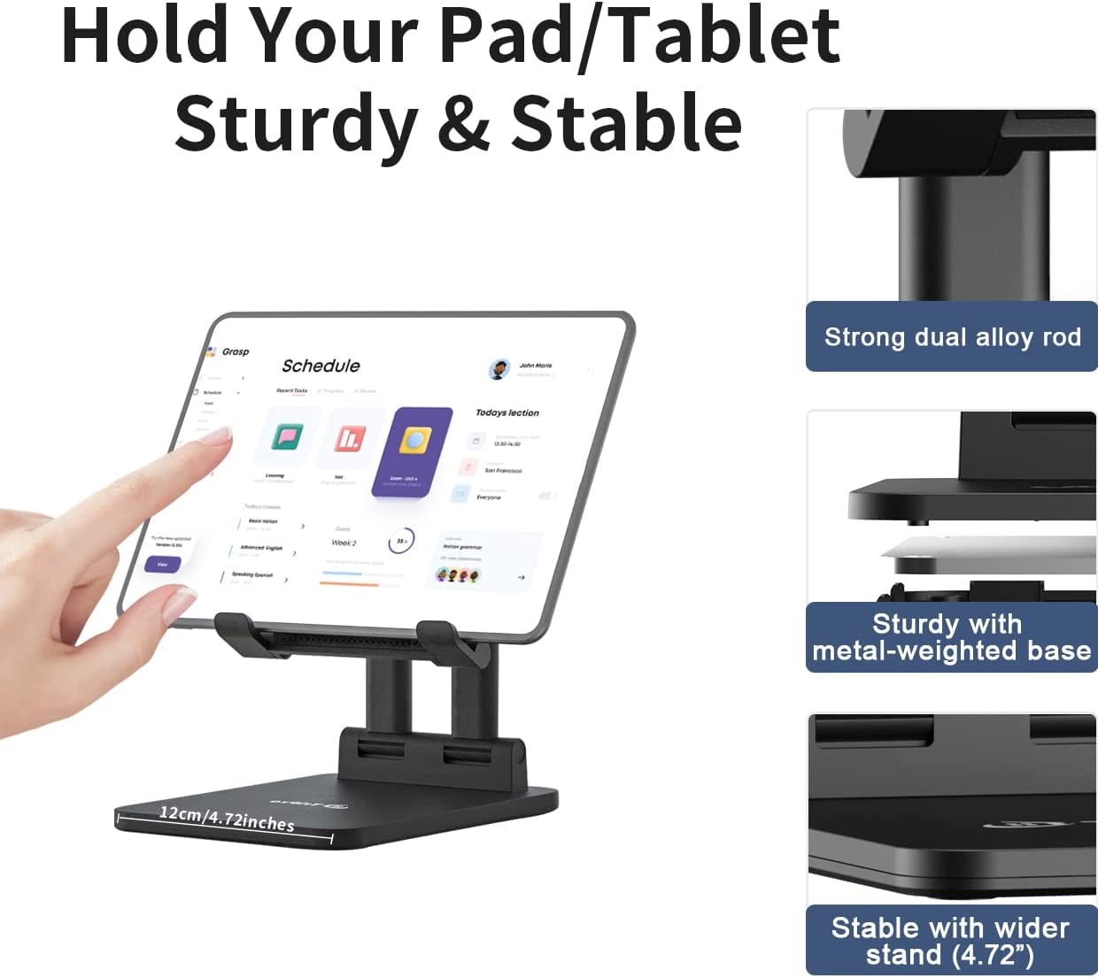 TG4THT-Tablet Stand -Portable Monitor Stand,4.72" Wide, Adjustable ...