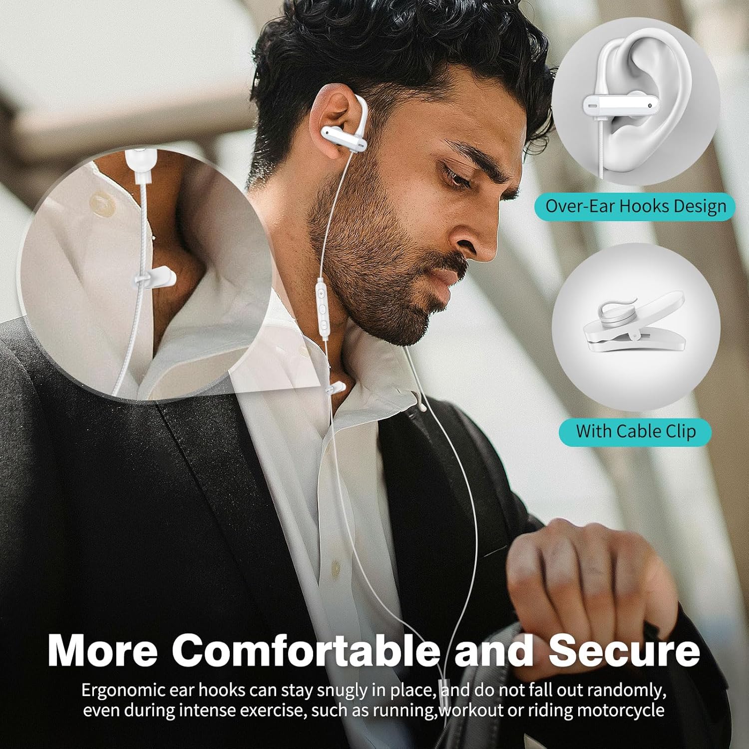 TG4THT-USB C Headphones Over Ear Hook Sport Wired Earbuds Kids with ...