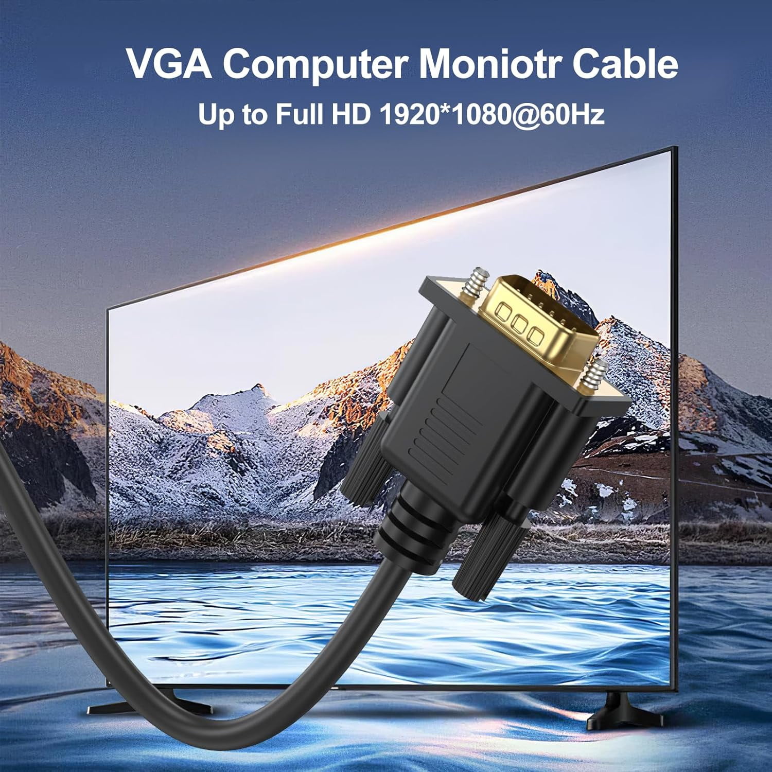 TG4THT-VGA Cables 6FT 5-Pack,VGA Monitor Computer Cable 1080P@60Hz Full ...