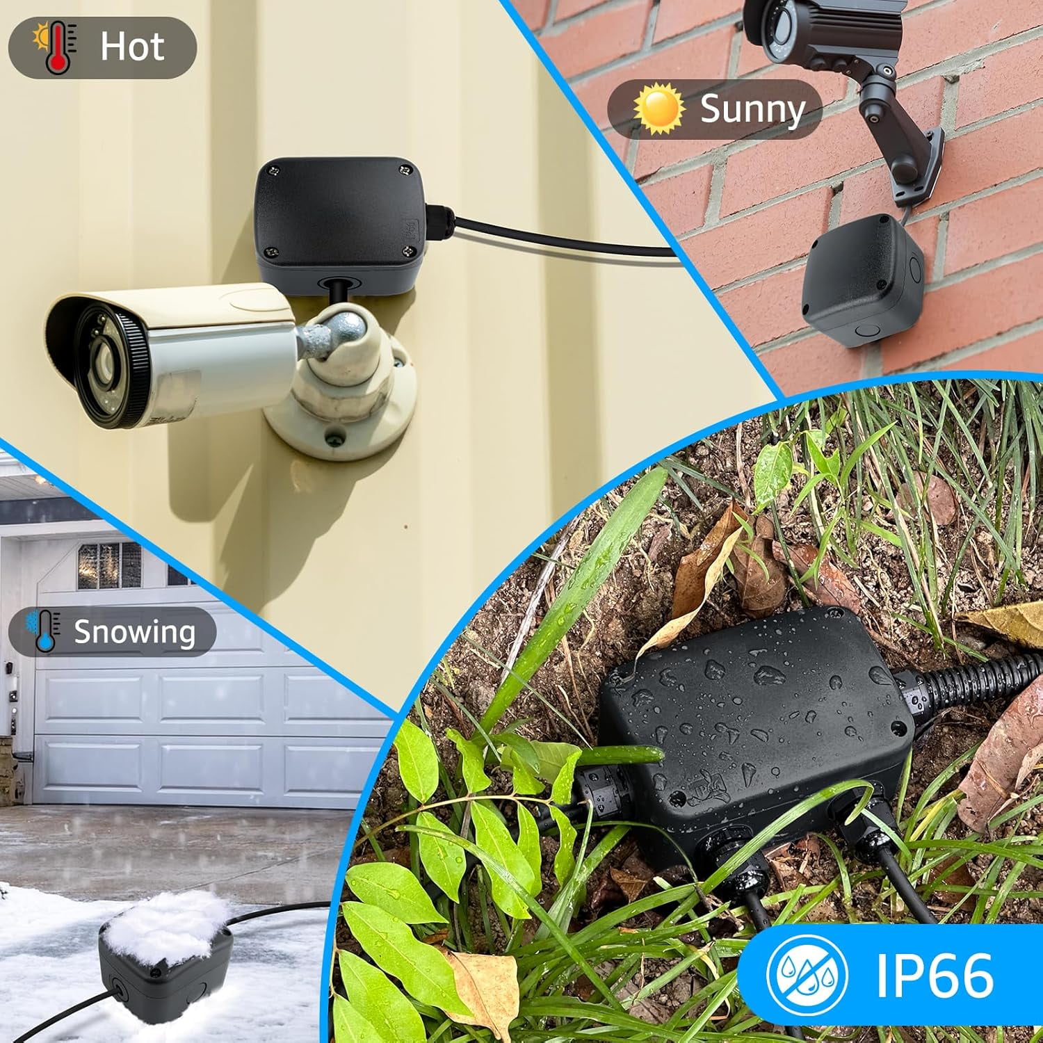 TG4THT-Waterproof Black Junction Box, IP66 Outdoor Electrical Enclosure ...
