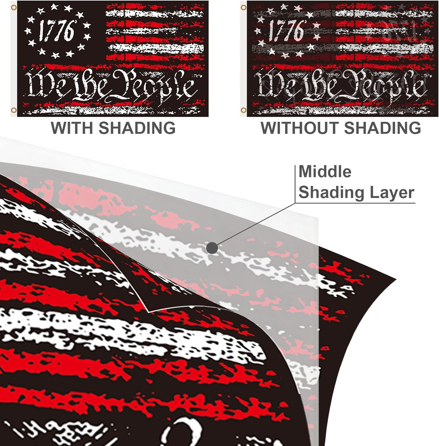 TG4THT-We The People Flag 3x5 Ft Outdoor, Double Sided 1776 Flag ...