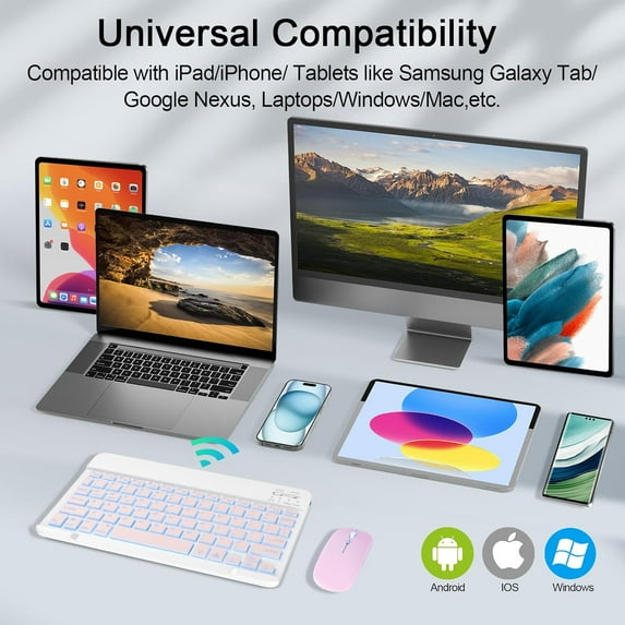 TG4THT-Wireless Keyboard And Mouse Combo, Rechargeable Bluetooth ...