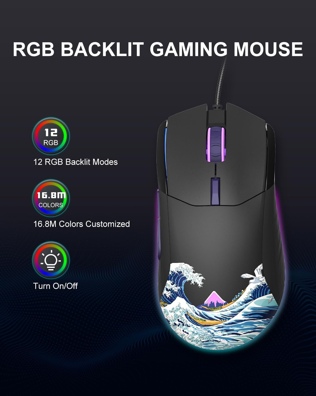 TG4THT-Womier G705 USB Wired Gaming Mouse for PC Computer Windows Mac ...
