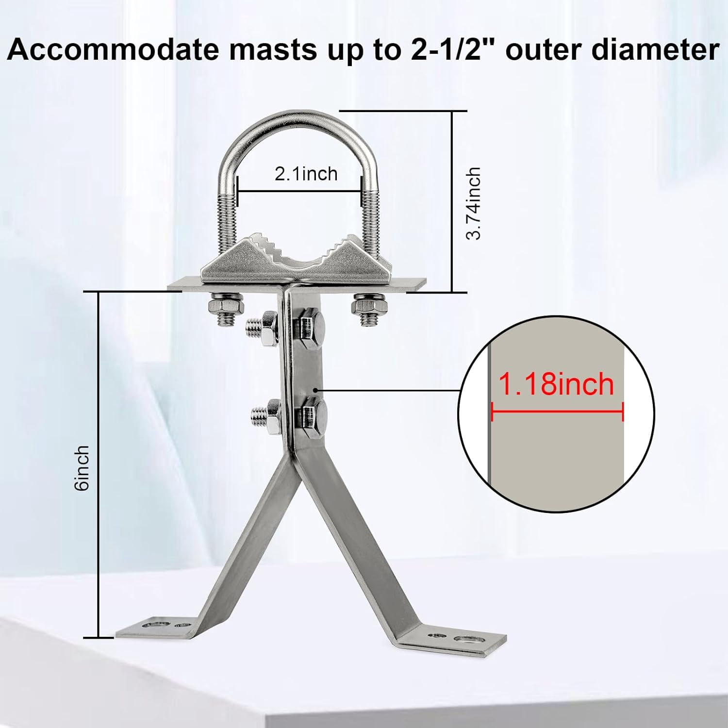 TG4THT-XRDS-RF Antenna Wall Mount 6 Inch Heavy-Duty Stand Off Wall Mast ...