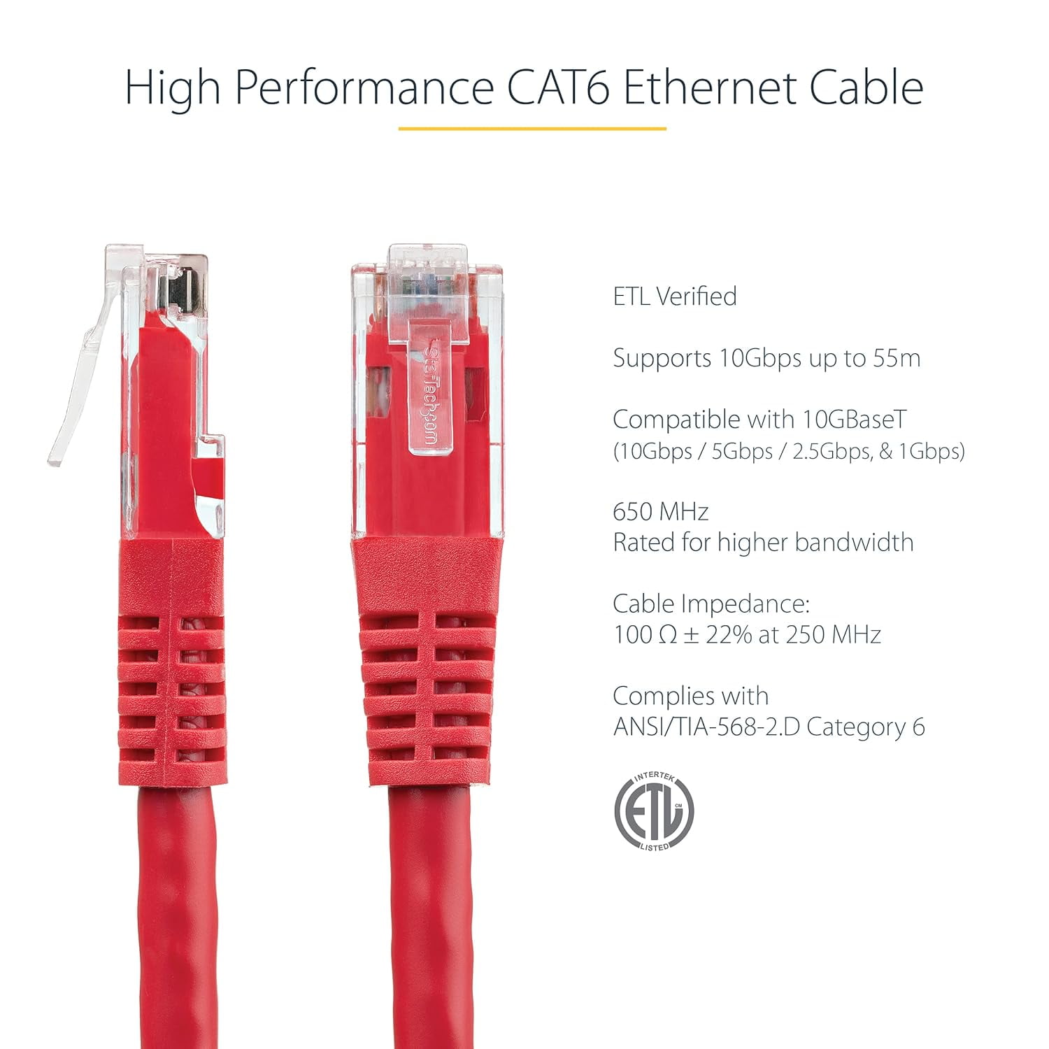 TG4THT-.com 20ft CAT6 Ethernet Cable - Red CAT 6 Gigabit Ethernet Wire ...