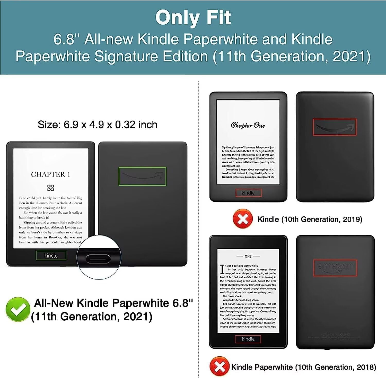 TG4THT-for 6.8" Kindle Paperwhite 11th Generation 2021 Case (Model ...
