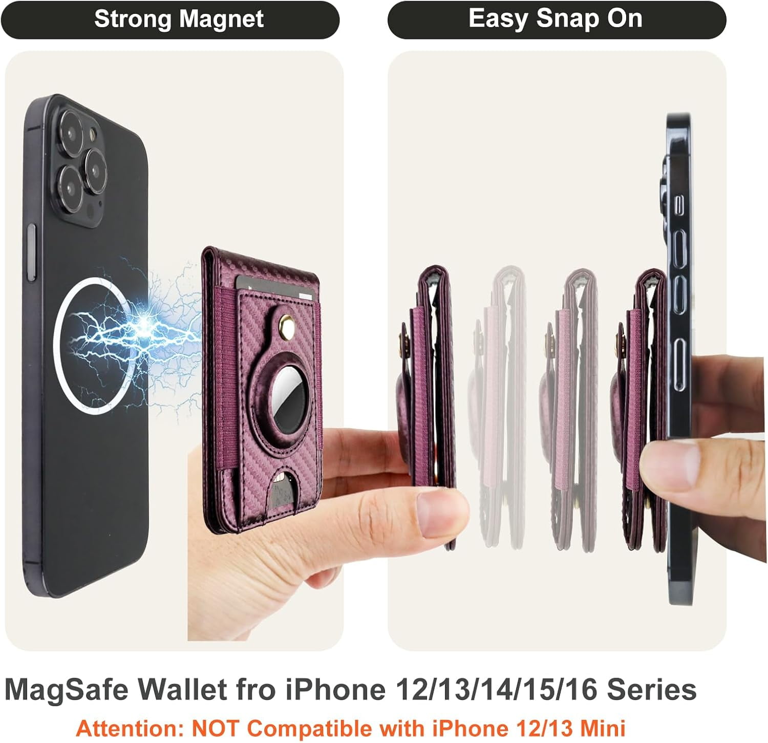 TG4THT-for MagSafe Wallet Magnetic Card Holder for iPhone 16/15/14/13 ...