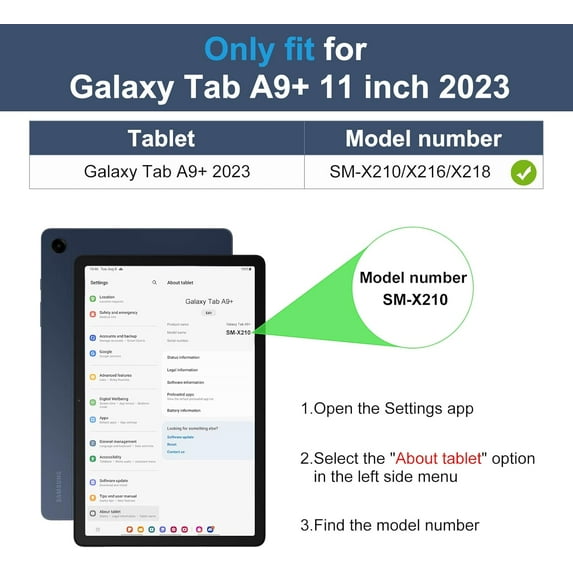 TG4THT-for Samsung Galaxy Tab A9 Plus 11 inch Case 2023, Premium ...