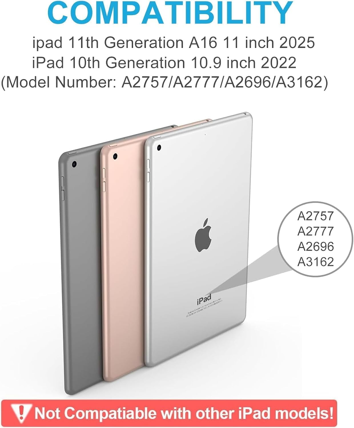 TG4THT-for iPad 11th 10th Generation Case with Keyboard, Magnetic Detachable Keyboard Case ...