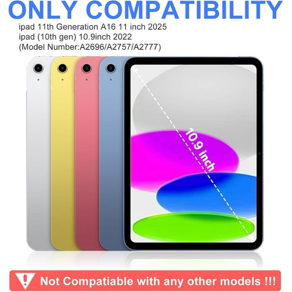 TG4THT-for iPad 11th 10th Generation Case with Keyboard, Magnetic Detachable Keyboard Case ...