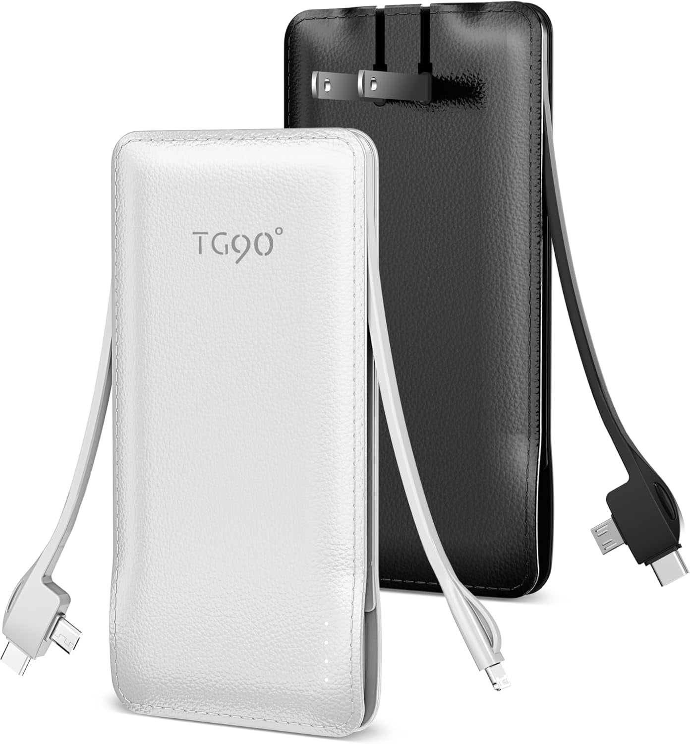 TG90° 2 Pack 10000mAh Power Bank Built-in Foldable AC Wall Plug and ...