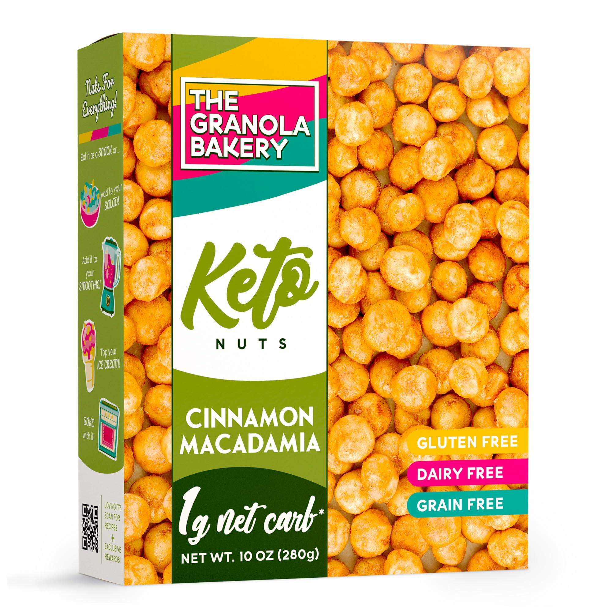 TGB Cinnamon Macadamia Nuts | 1g Net Carb Keto Snack | Gluten Free Low ...