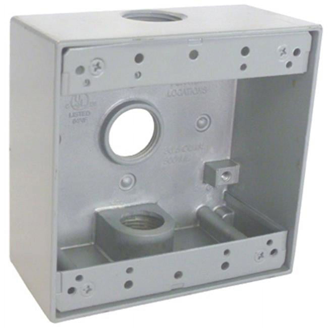 TGB75-3 2 Gang Outlet Box With Three 0.75 in. IPT Thread Holes, Gray ...