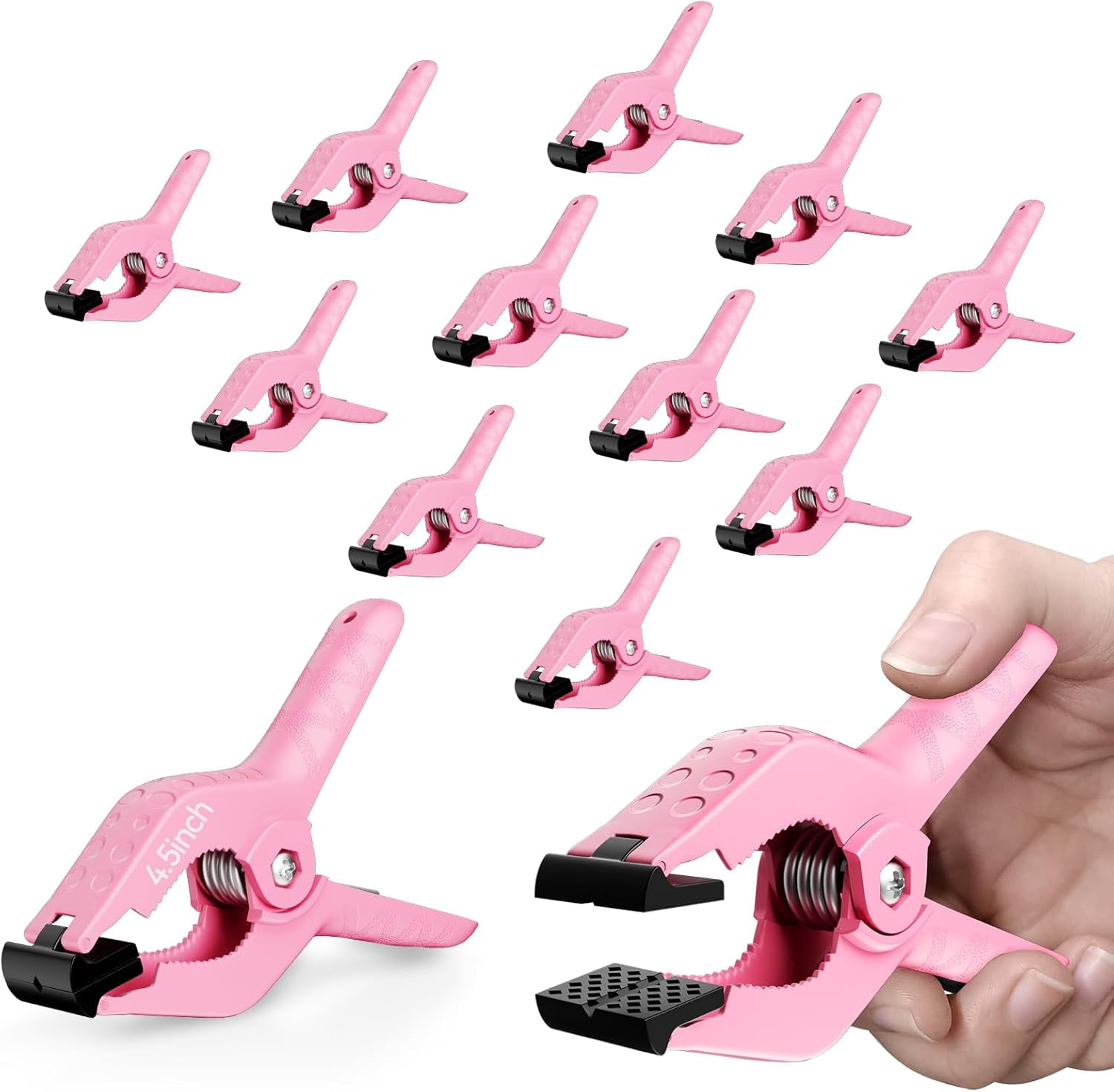 TGHTBA-12 Pack Heavy Duty Spring Clamps 4.5 Inch Professional Plastic ...